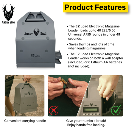 EZ Load Electronic Magazine Loader - Angry Stag