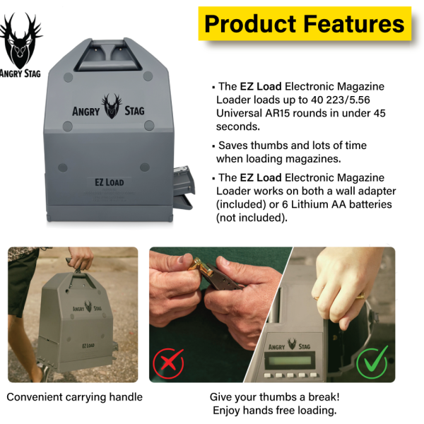 EZ Load Electronic Magazine Loader - Angry Stag